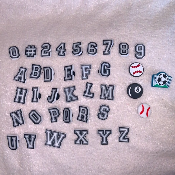 Jibbitz | Shoes | Bundle Of Varsity Letter Number And Sports Croc ...